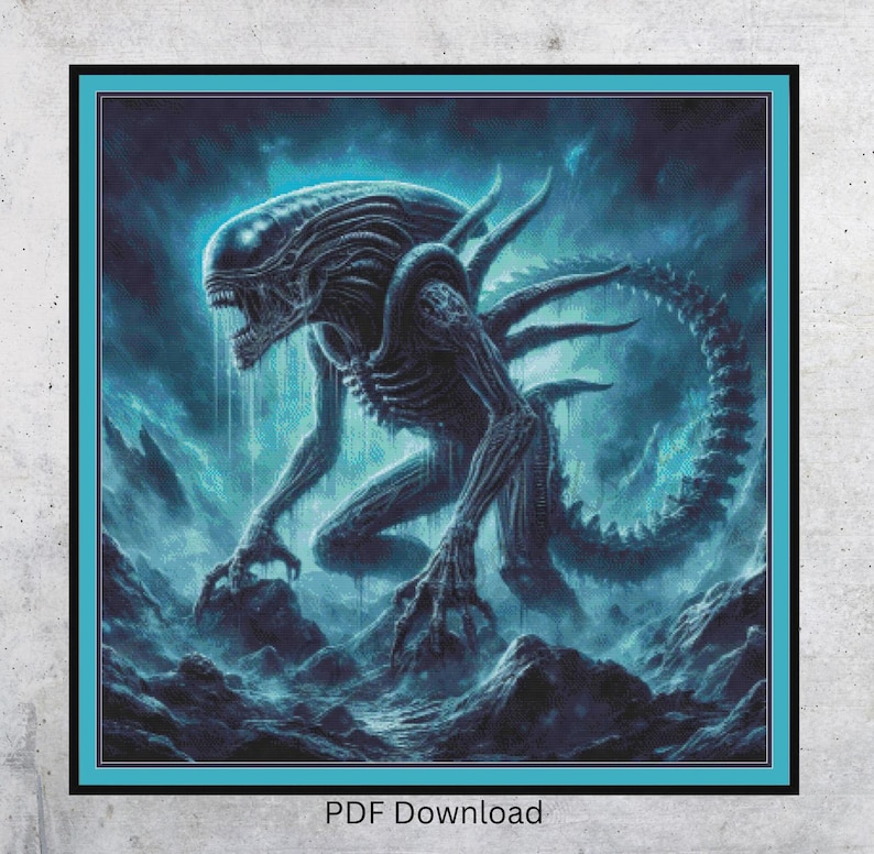 Watercolor. Alien. Large Cross Stitch. Pattern Keeper/markup Compatible ...