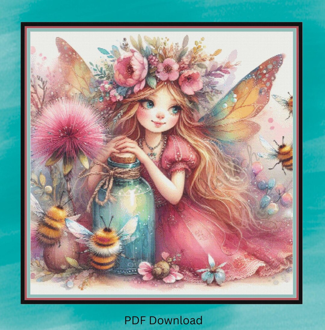 Watercolor, Fairy. Large Cross Stitch. PDF Download Pattern/charts. DMC ...