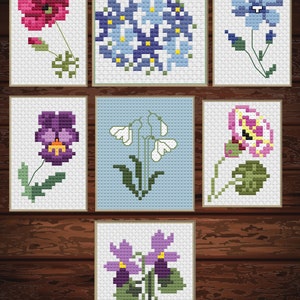 Mini Flower Cross Stitch. PDF Download Pattern/charts. Pattern Keeper ...