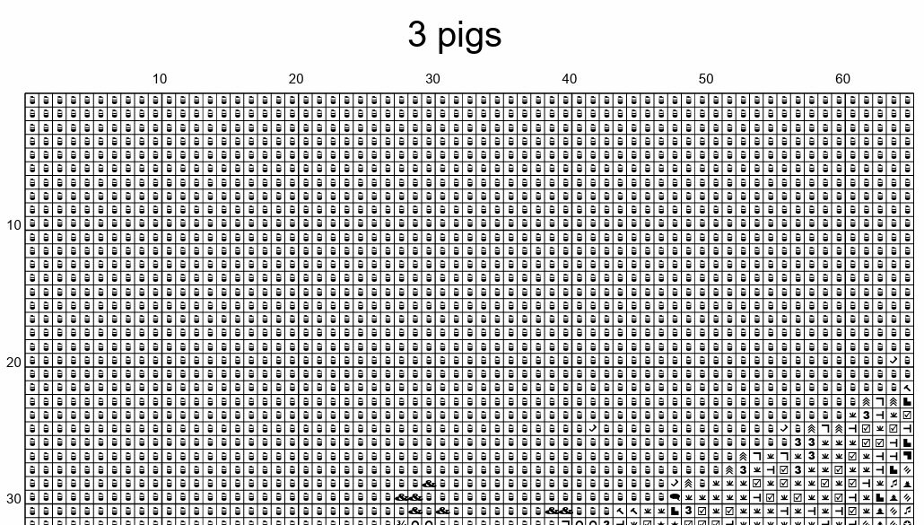 3 Little Pigs. A Large Counter Cross Stitch. PDF Download Pattern ...