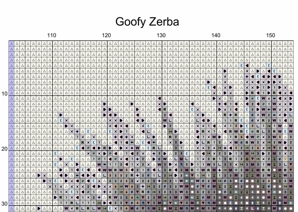 Watercolor, Goofy Zebra. Large Cross Stitch. PDF Download Pattern ...