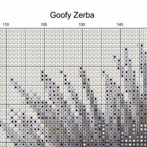 Watercolor, Goofy Zebra. Large Cross Stitch. PDF Download Pattern ...