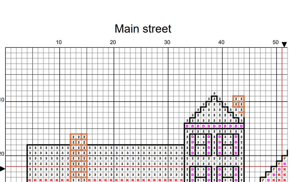 Main Street. Small Cross Stitch. Pattern Keeper/markup Compatible. DMC ...