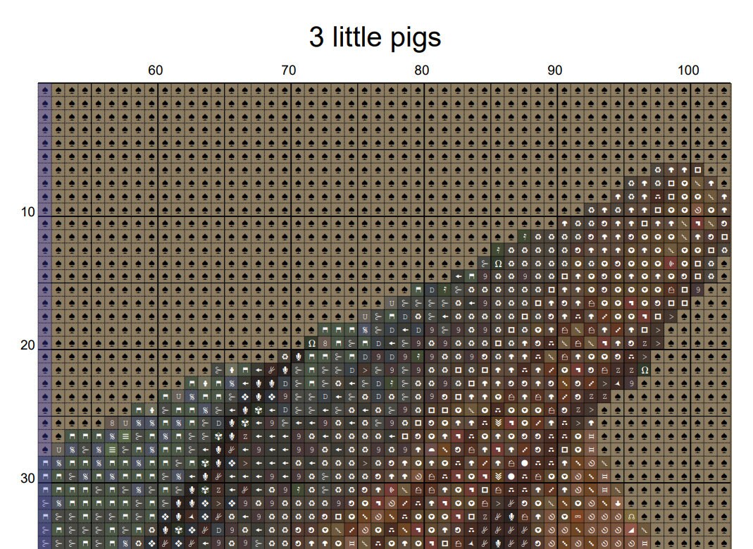3 Little Pigs. A Large Counter Cross Stitch. PDF Download Pattern ...