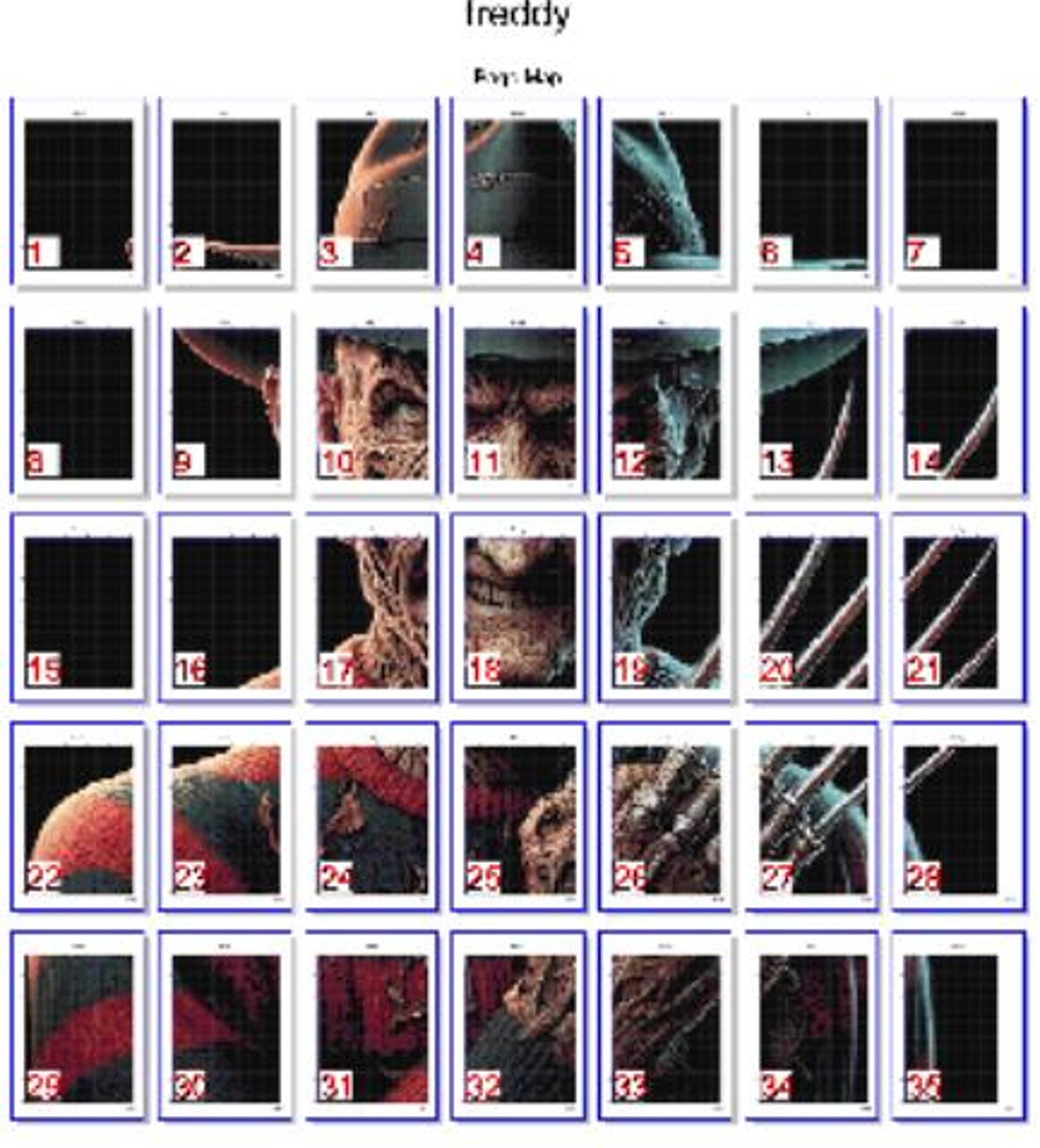 Freddy, Horror/thriller Movie. A Large Cross Stitch. PDF Download ...