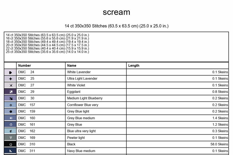 Scream. Scary/horror Movie. Large Cross Stitch. PDF Download Pattern ...