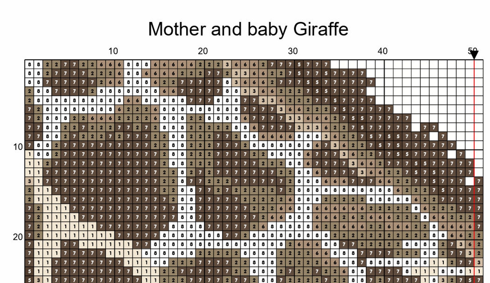 Mother Giraffe With Baby. Medium Cross Stitch. PDF Download. Pattern ...