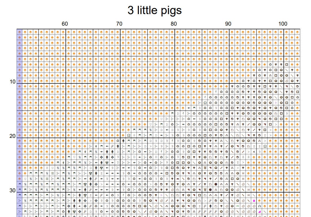 3 Little Pigs. A Large Counter Cross Stitch. PDF Download Pattern ...