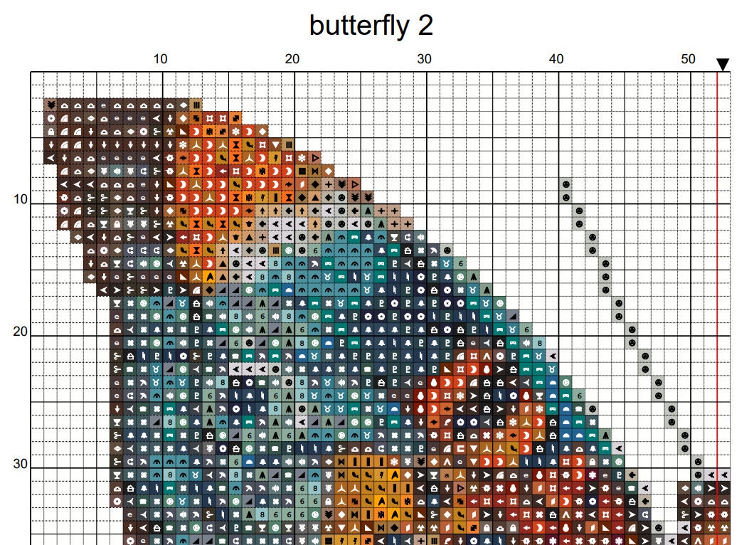 A Butterfly 2. A Small Counter Cross Stitch. PDF Download Pattern ...