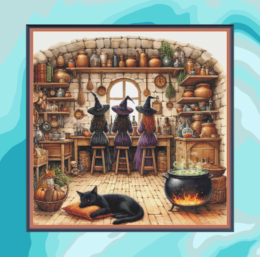 Watercolor, a Witches Kitchen. PDF Download Pattern/charts. DMC Threads ...