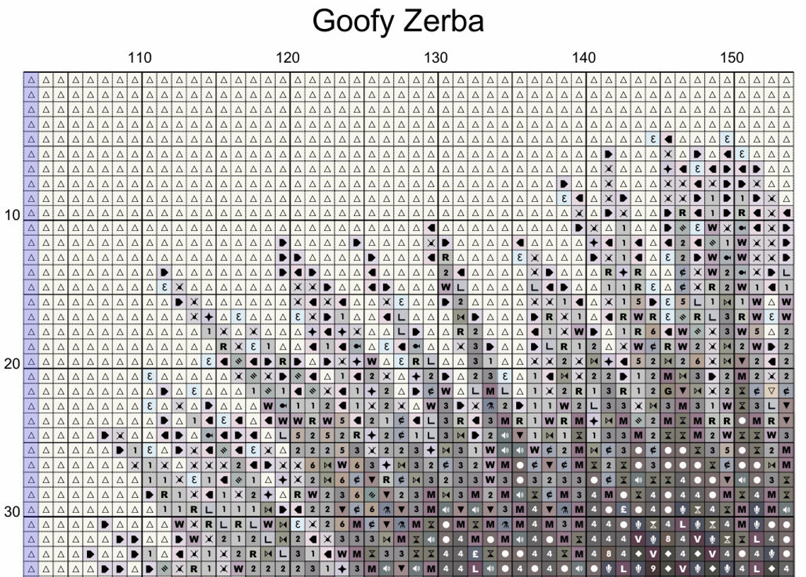 Watercolor, Goofy Zebra. Large Cross Stitch. PDF Download Pattern ...