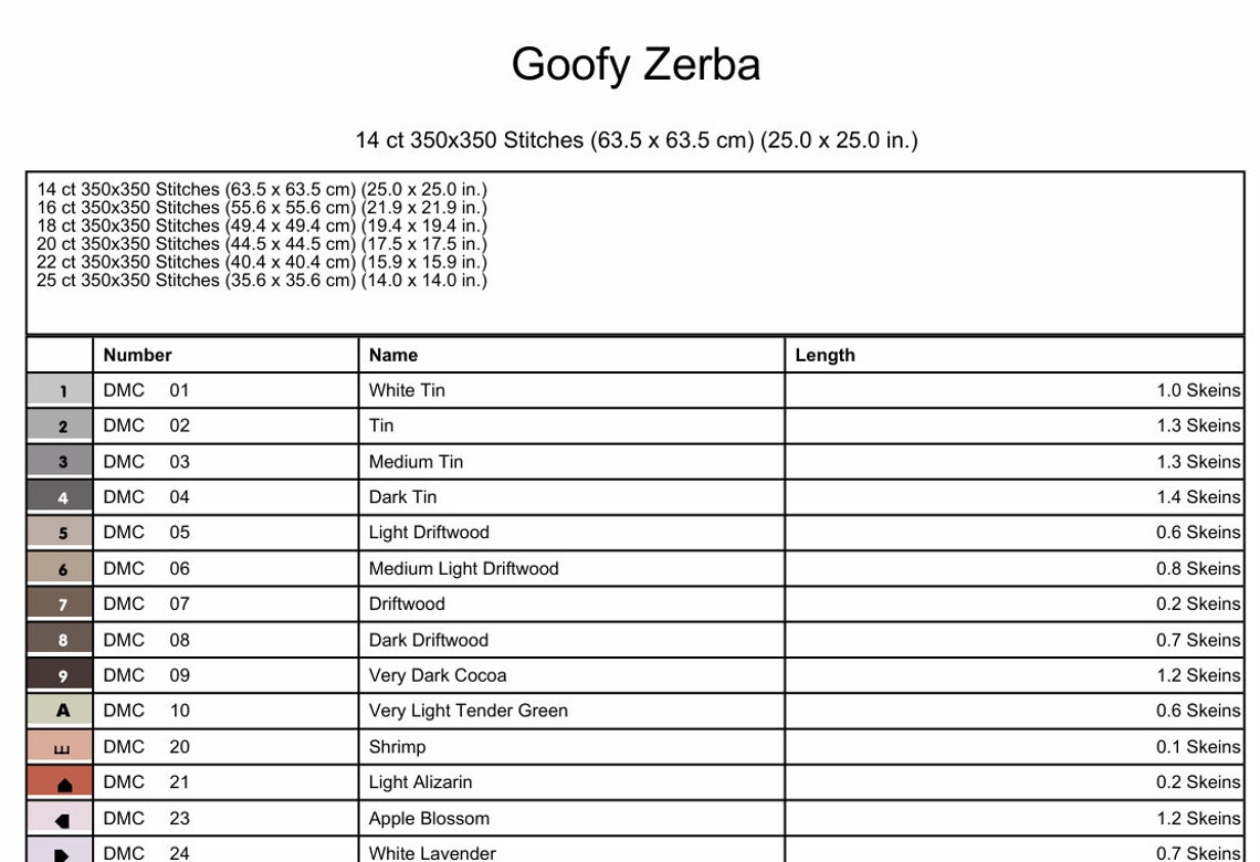 Watercolor, Goofy Zebra. Large Cross Stitch. PDF Download Pattern ...