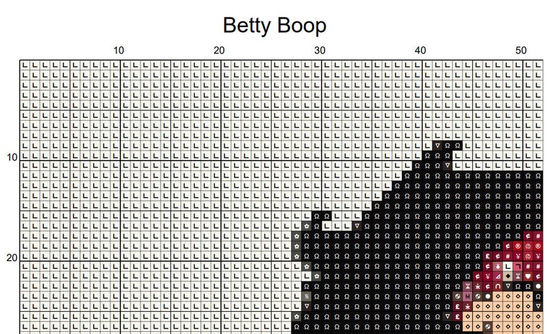 Betty Boop in a Red Dress. Medium Cross Stitch. PDF Download Pattern ...