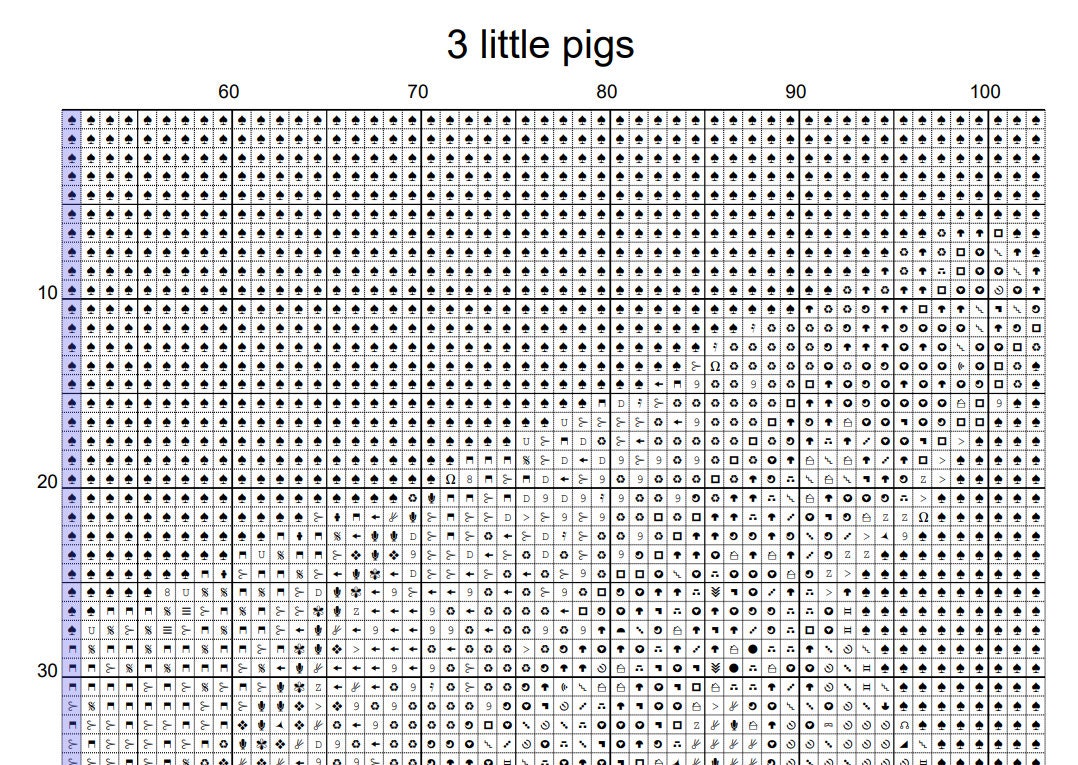 3 Little Pigs. A Large Counter Cross Stitch. PDF Download Pattern ...