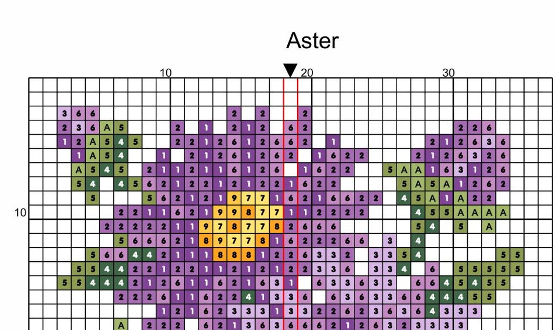 Aster, Mini/small Cross Stitch. Pattern Keeper/markup Compatible. DMC ...