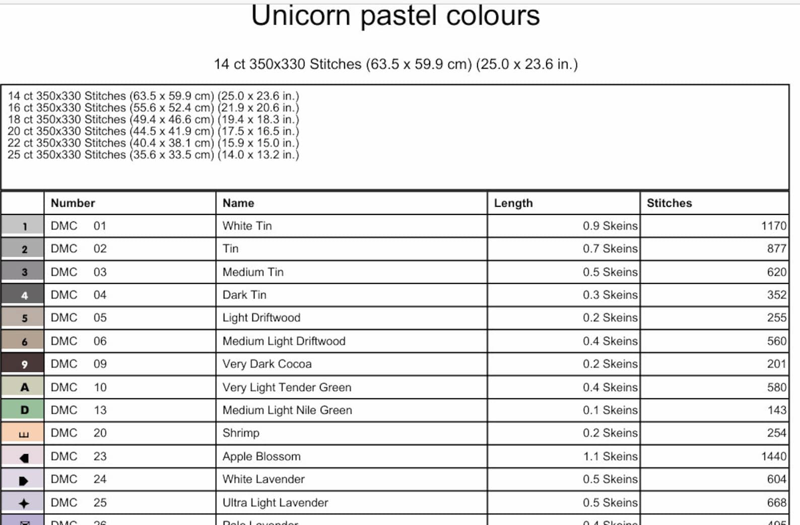 Watercolor, A Unicorn, With Pastel Colours. Large Cross Stitch. Pattern ...