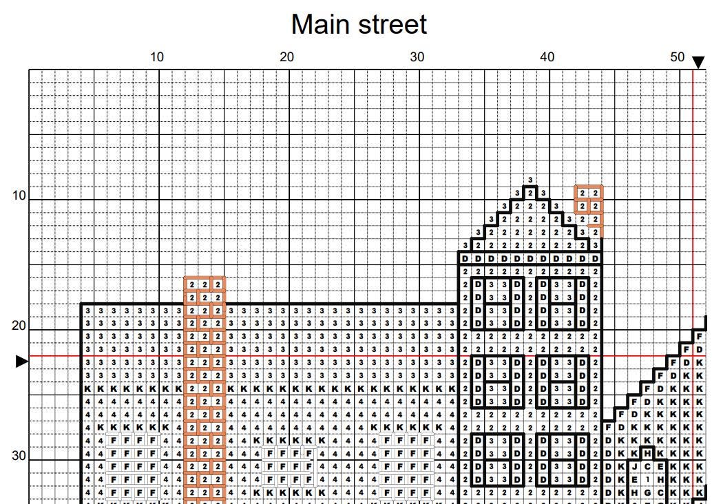 Main Street. Small Cross Stitch. Pattern Keeper/markup Compatible. DMC ...