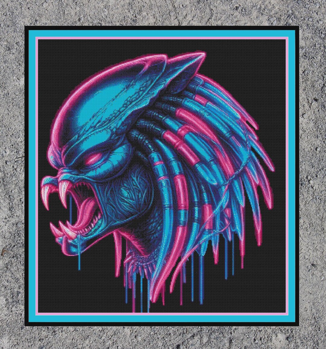 Neon Predator. Large Cross Stitch. Pattern Keeper/markup Compatible ...