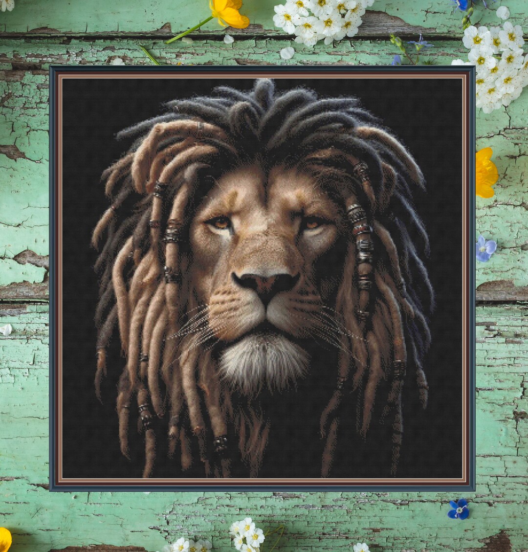 Lion With Dreadlocks. Large Cross Stitch. PDF Download Pattern/charts ...