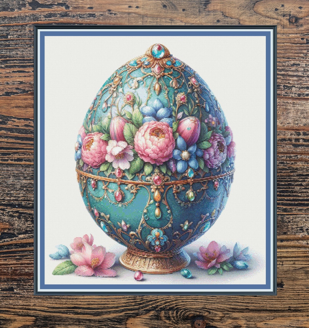 Faberge Egg (2), Watercolor. Large Cross Stitch. PDF Download Pattern ...