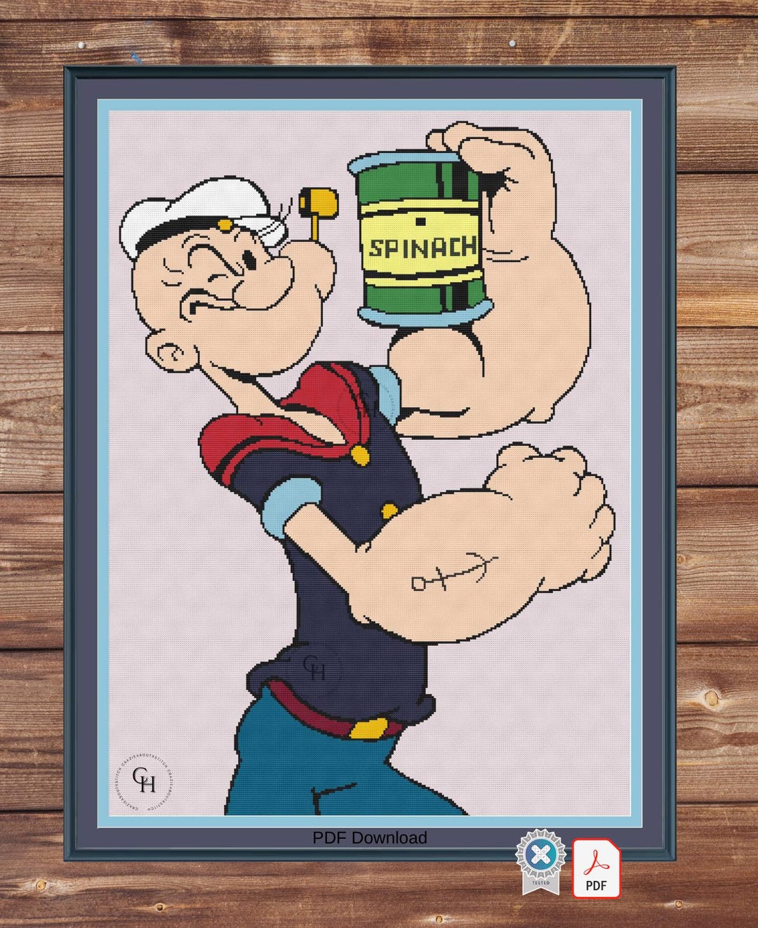 Popeye. Large Cross Stitch. Pattern Keeper/markup Compatible. DMC ...