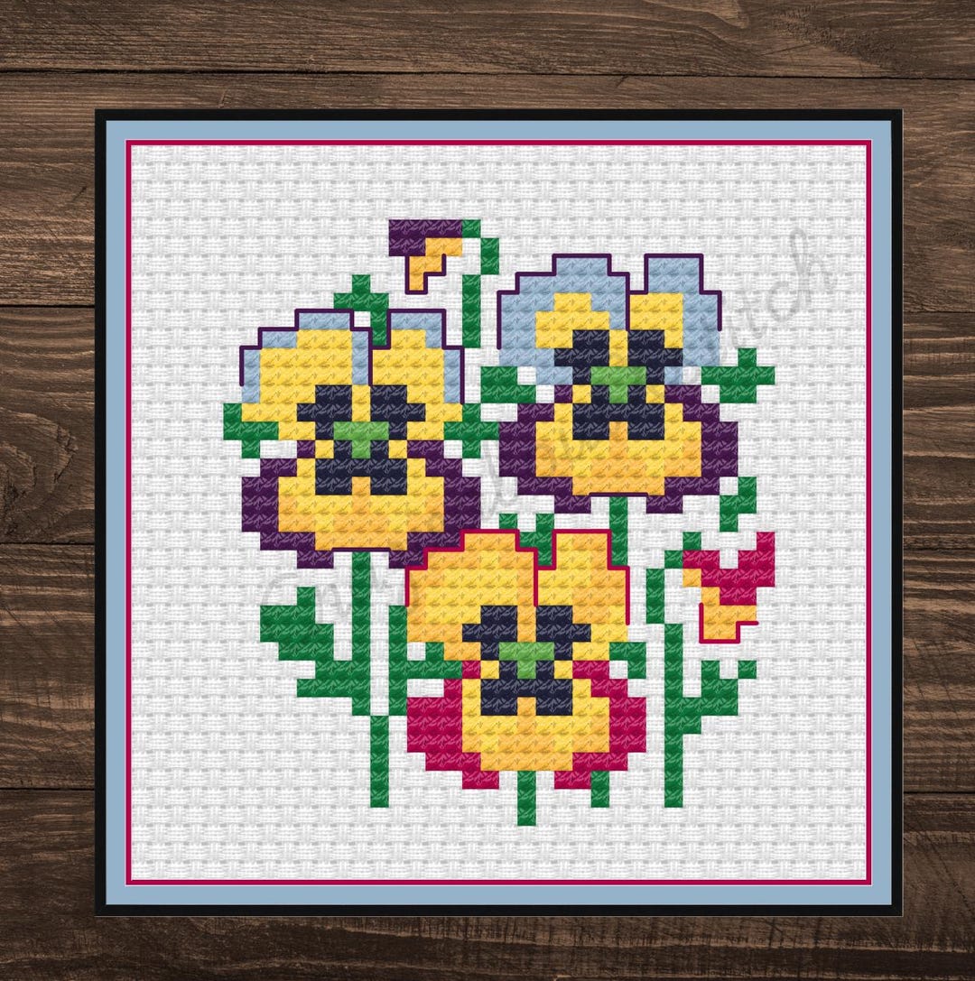 Pansies. Small Pansies. Cross Stitch. Pattern Keeper/markup Compatible. DMC Threads. PDF ...