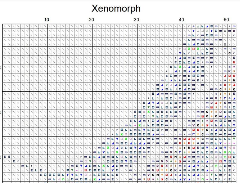 Neon Xenomorph, Alien. Large Cross Stitch. Pattern Keeper/markup ...