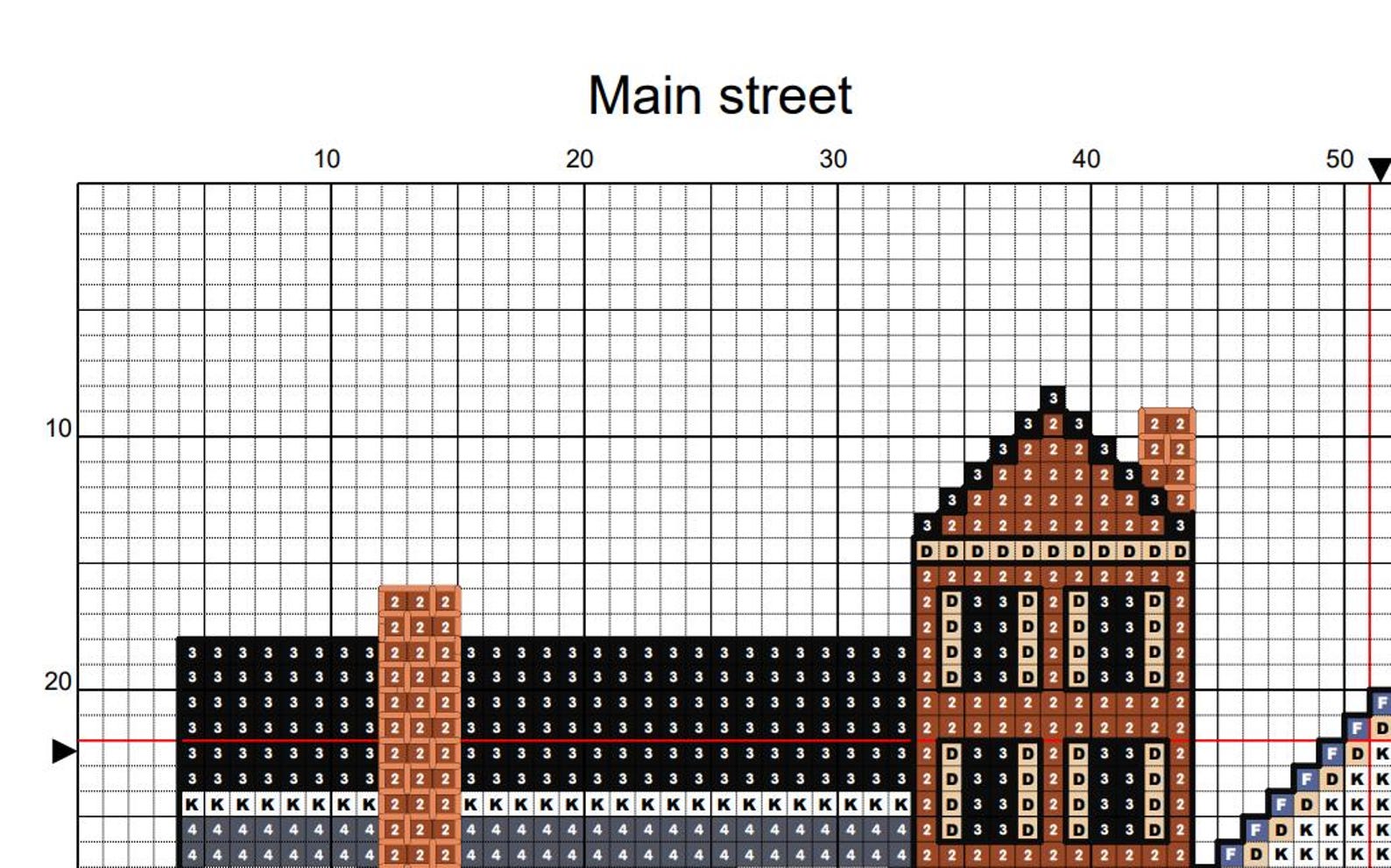 Main Street. Small Cross Stitch. Pattern Keeper/markup Compatible. DMC ...