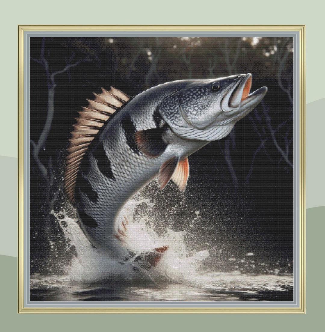 Barramundi Large Counter Cross Stitch. PDF Download Pattern/charts. DMC ...