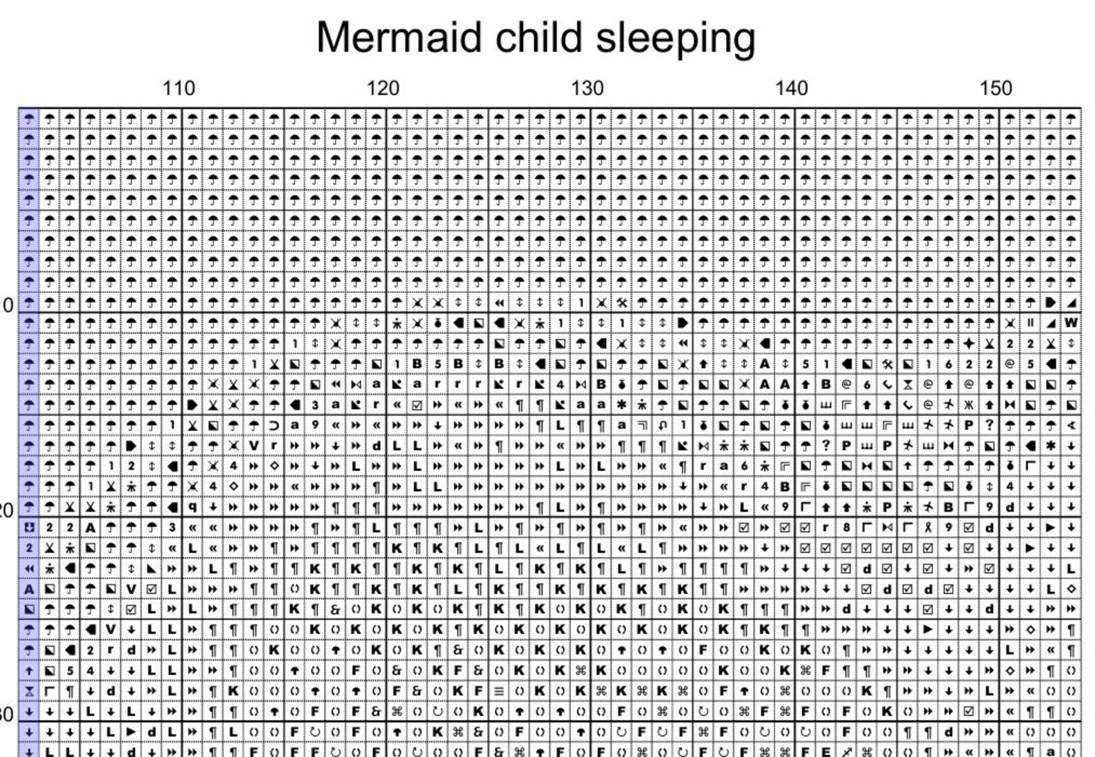 Watercolor. Mermaid Child Sleeping. Large Cross Stitch. Pattern Keeper ...