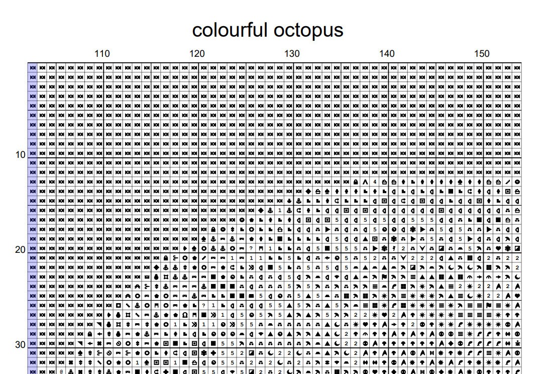 Colourful Octopus, Large Counter Cross Stitch. PDF Download Pattern ...