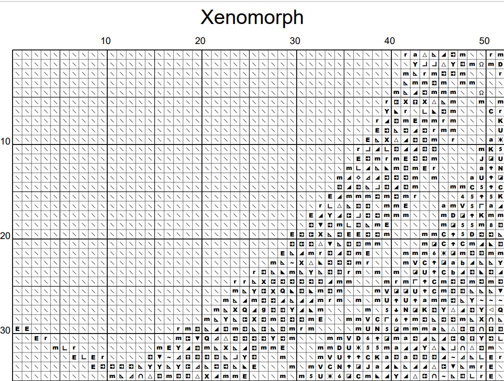 Neon Xenomorph, Alien. Large Cross Stitch. Pattern Keeper/markup ...