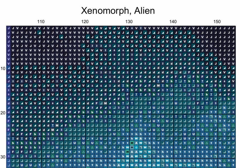 Watercolor. Alien. Large Cross Stitch. Pattern Keeper/markup Compatible ...