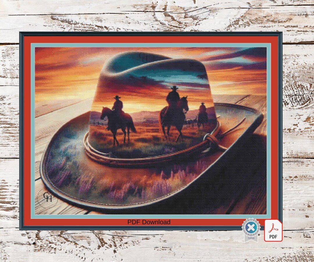 Cowboy Hat. Large Cross Stitch. Pattern Keeper/markup Compatible. DMC ...