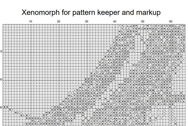 Neon Xenomorph, Alien. Large Cross Stitch. Pattern Keeper/markup ...