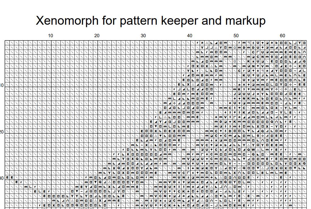 Neon Xenomorph, Alien. Large Cross Stitch. Pattern Keeper/markup ...