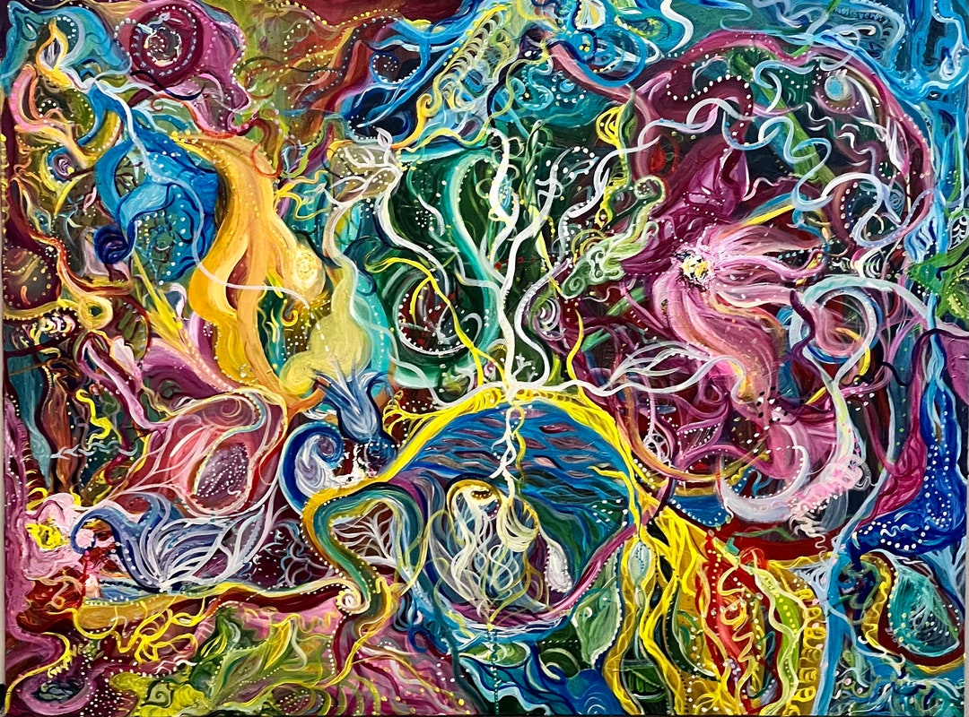 Abstract JOYFUL PLAY One of a Kind Acrylic on Canvas - Etsy