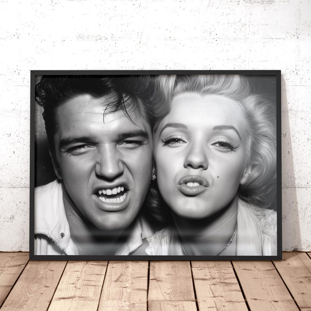 Elvis & Marilyn Poster Print: Retro Celebrity Photo Booth Art - Etsy