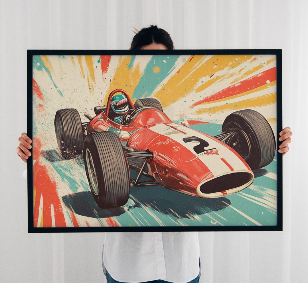 Vintage Classic F1 Racing Car Poster Print Iconic Ferrari 156 Art Decor ...
