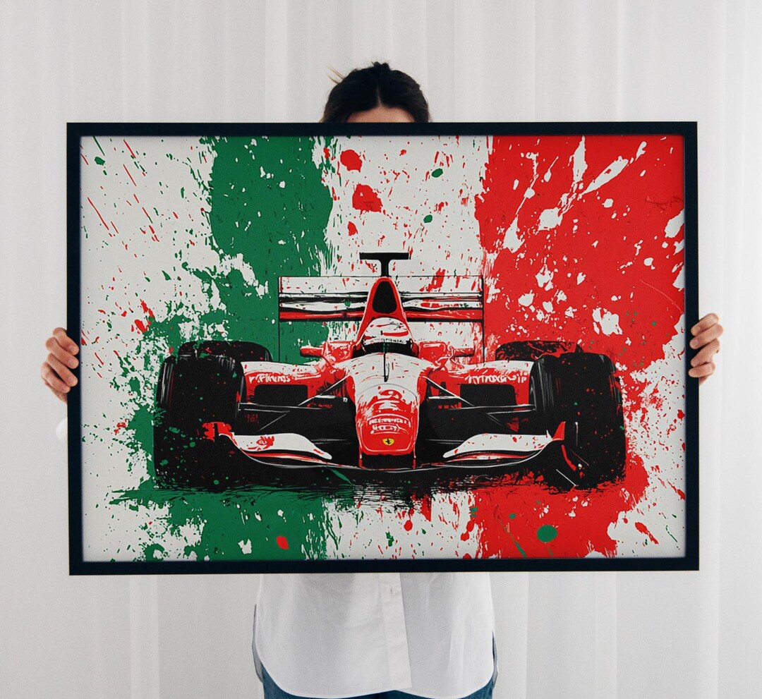 Ferrari F1 Racing Poster Print Italian Flag Art Motorsport Wall Decor ...