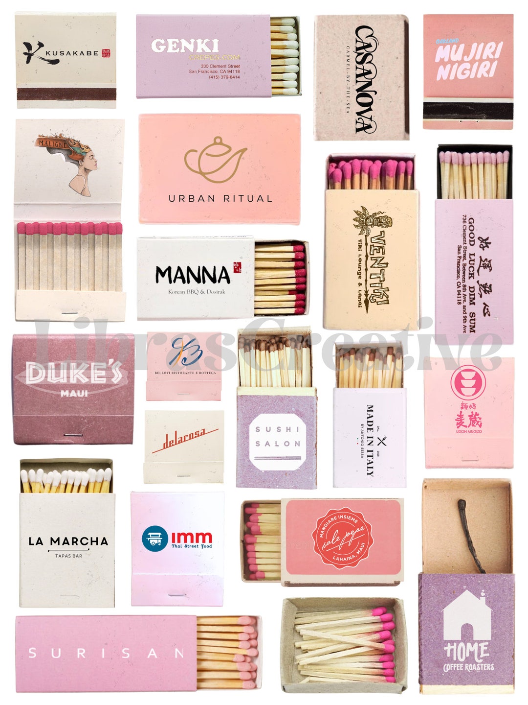 Custom Designed Matchbook Poster Print - Digital Download (vertical) - Etsy