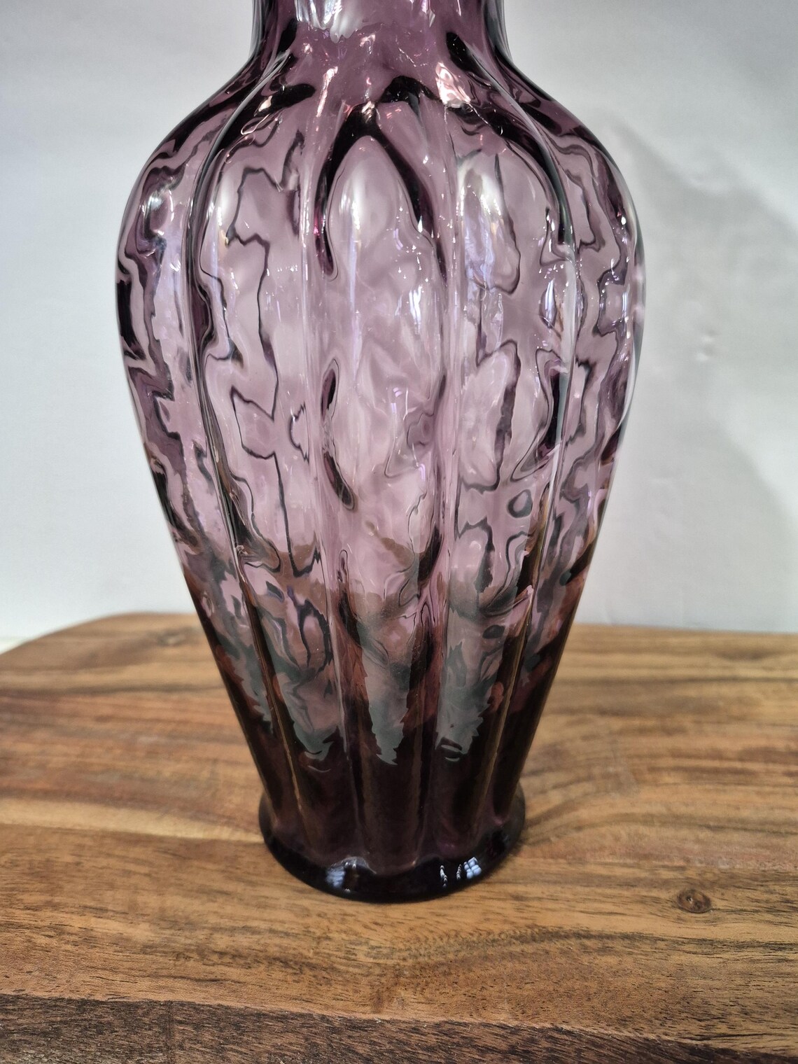 Fenton Purple Diamond Optic Vase 1993 - Etsy