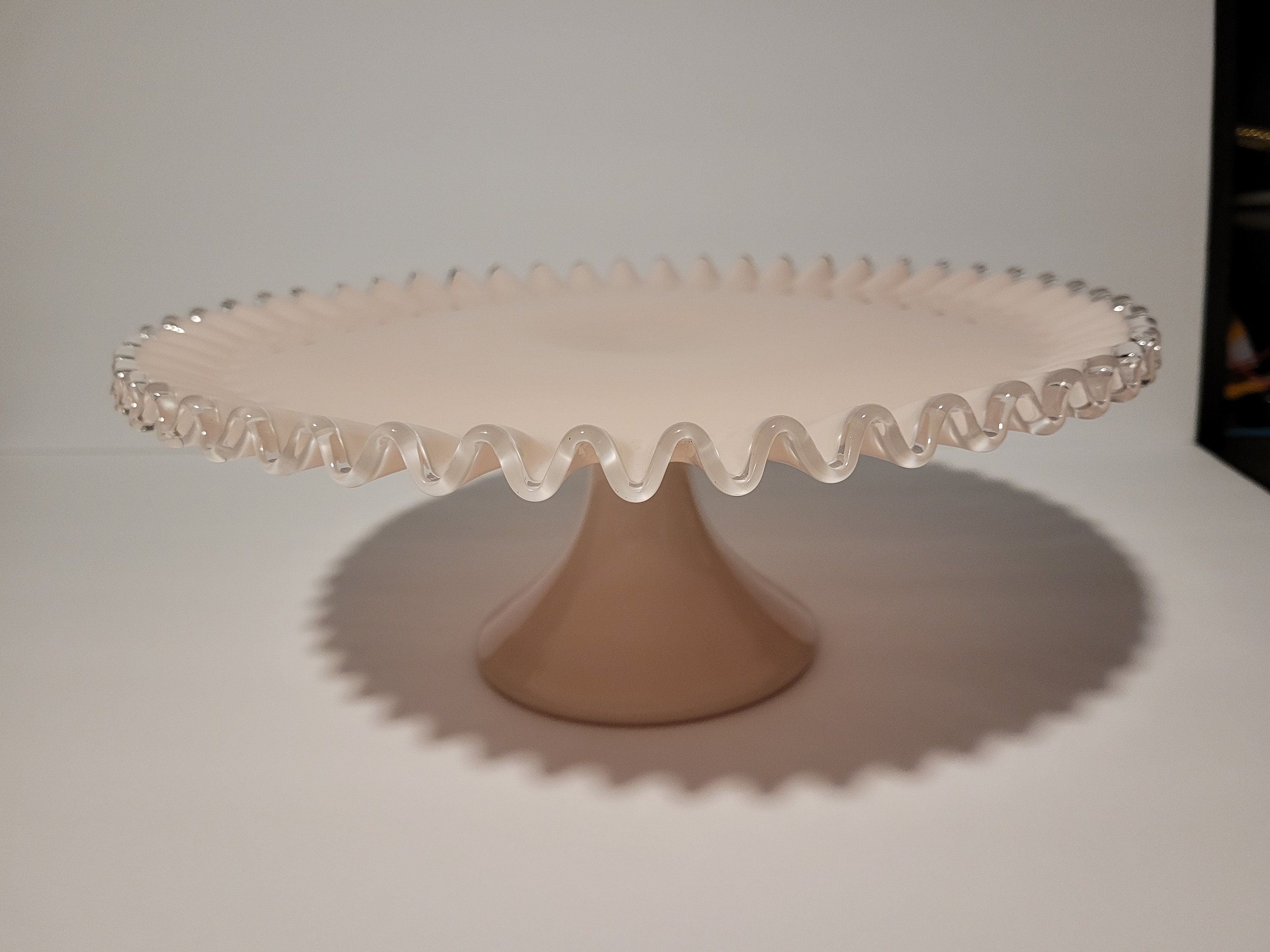 Fenton Pink/silvercrest Milkglass Cake Stand 1950:s - Etsy