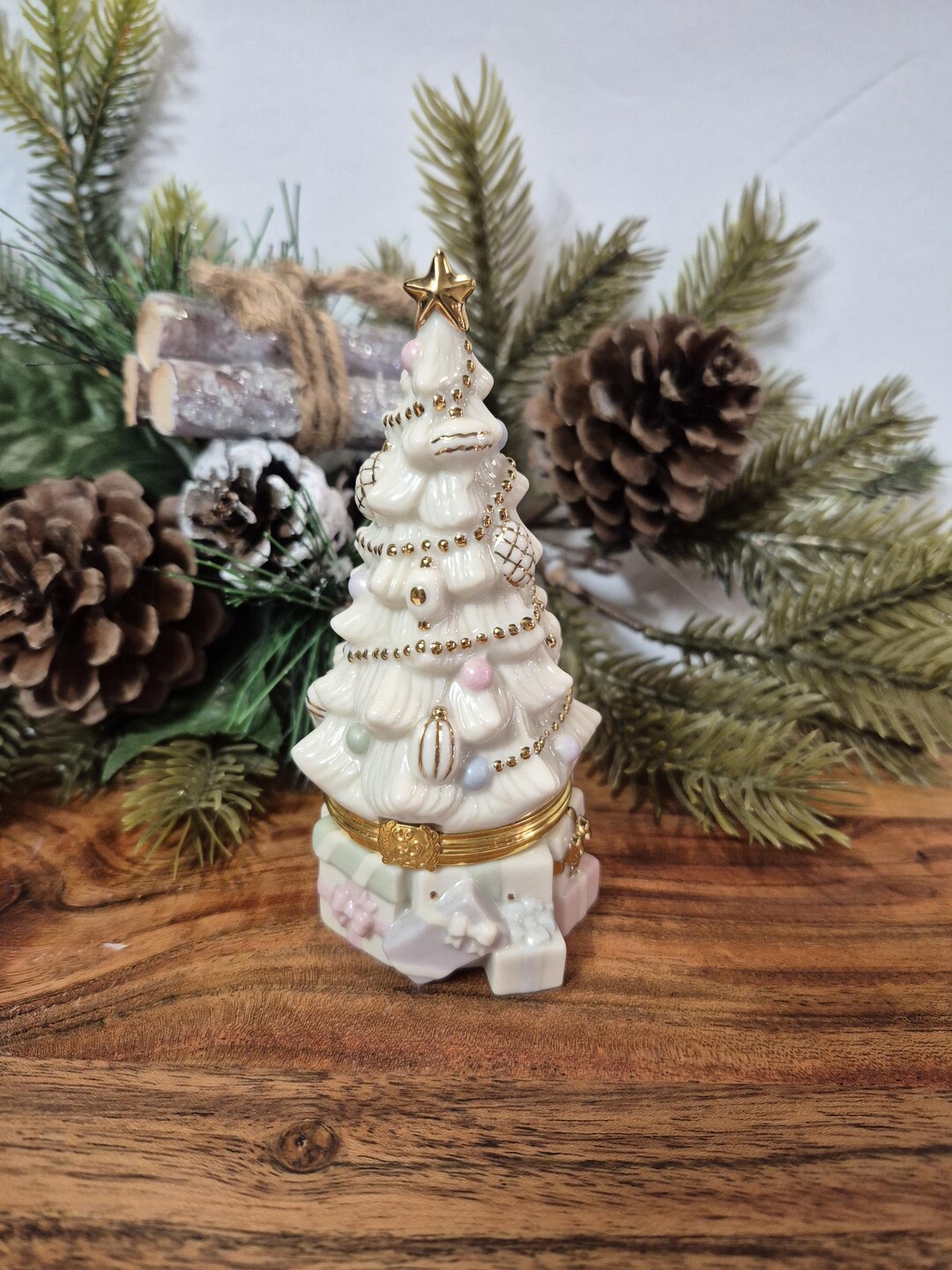 Lenox Treasures Gold Club Christmas Tree Trinket Box - Etsy