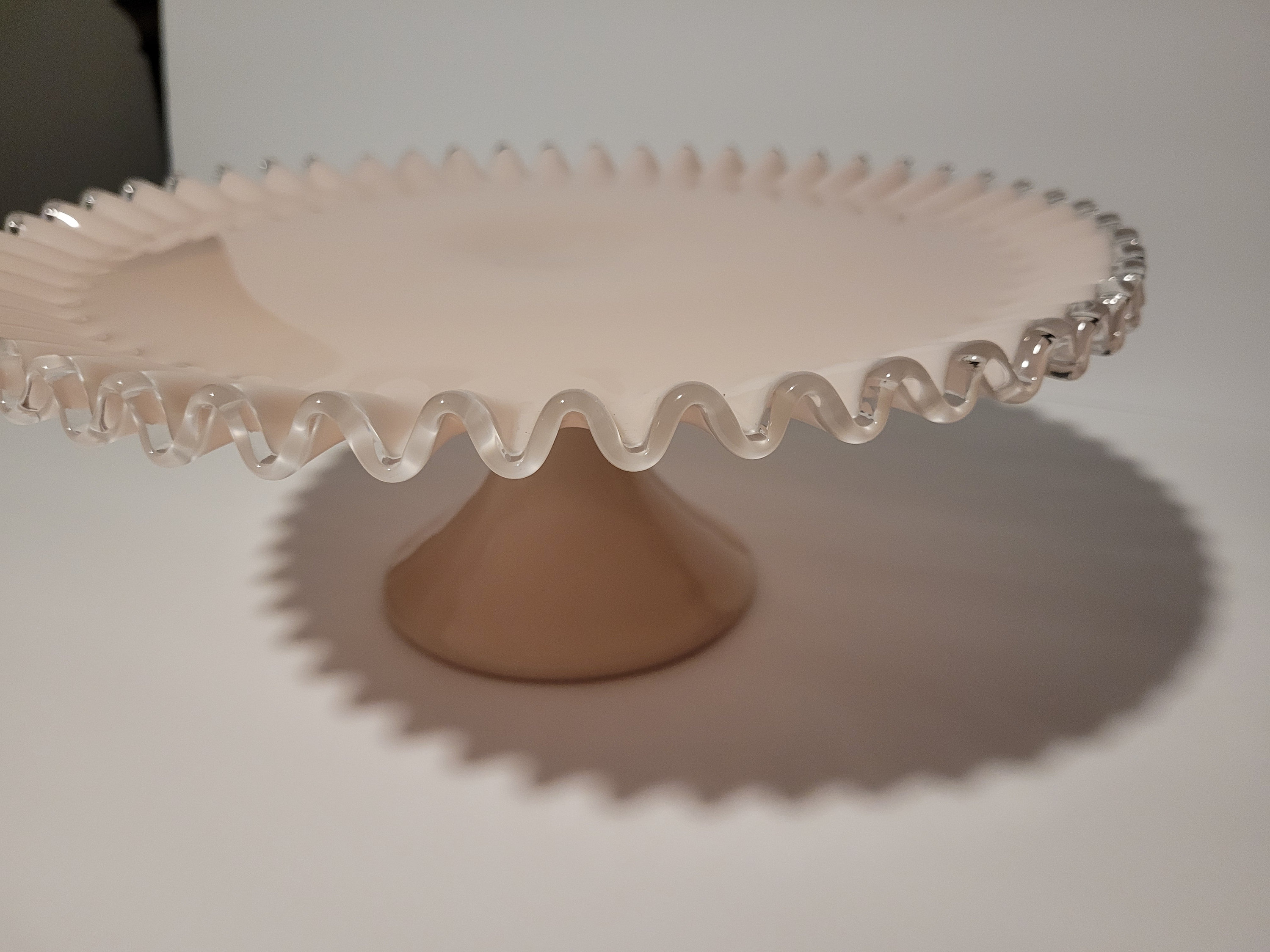 Fenton Pink/silvercrest Milkglass Cake Stand 1950:s - Etsy