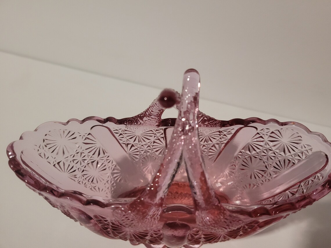 LE Smith Daisy & Button Pink Basket - Etsy