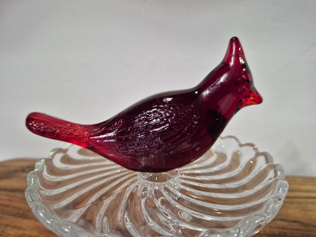 Fenton Ruby Red Cardinal With Sticker - Etsy