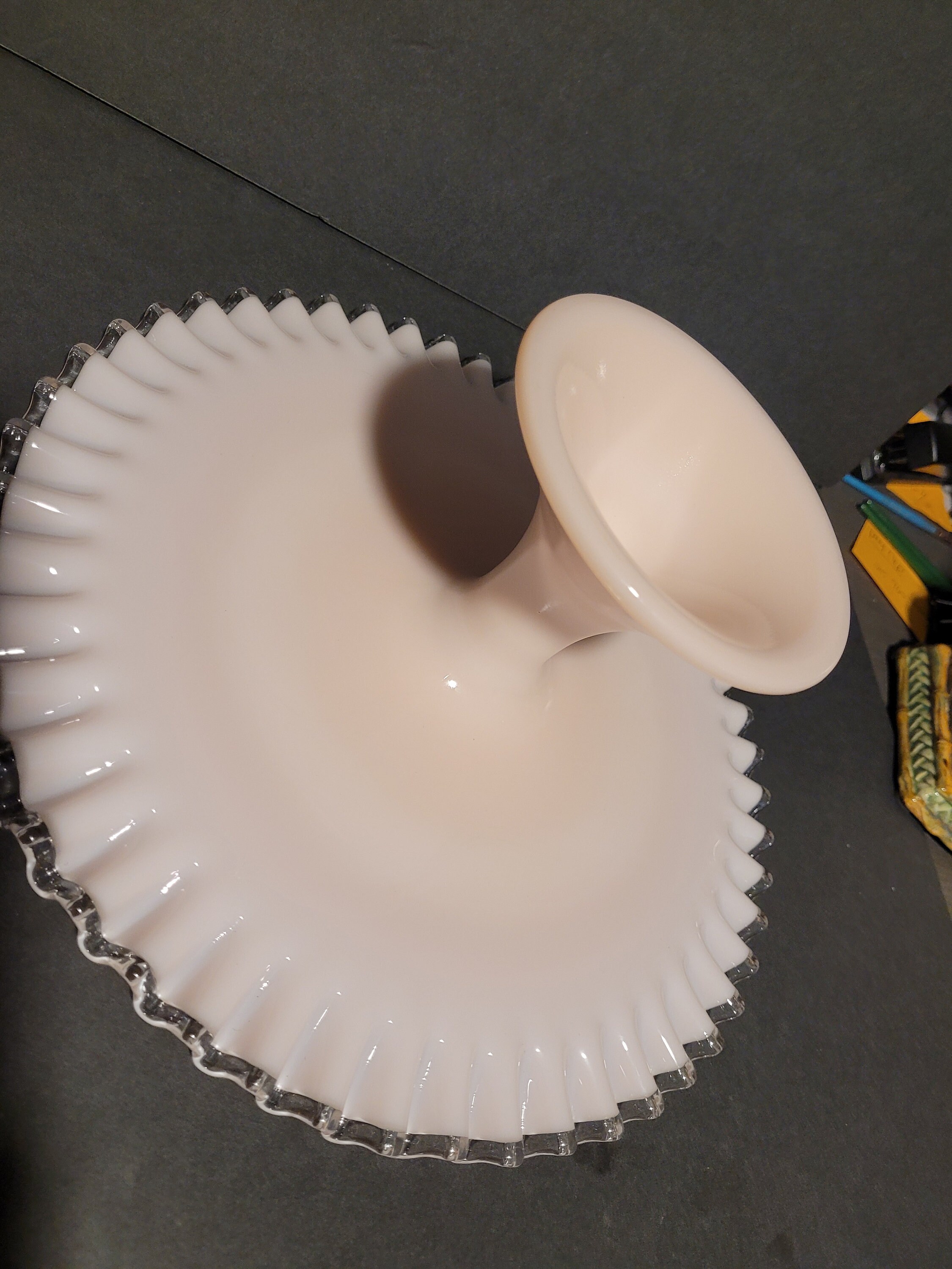 Fenton Pink/silvercrest Milkglass Cake Stand 1950:s - Etsy
