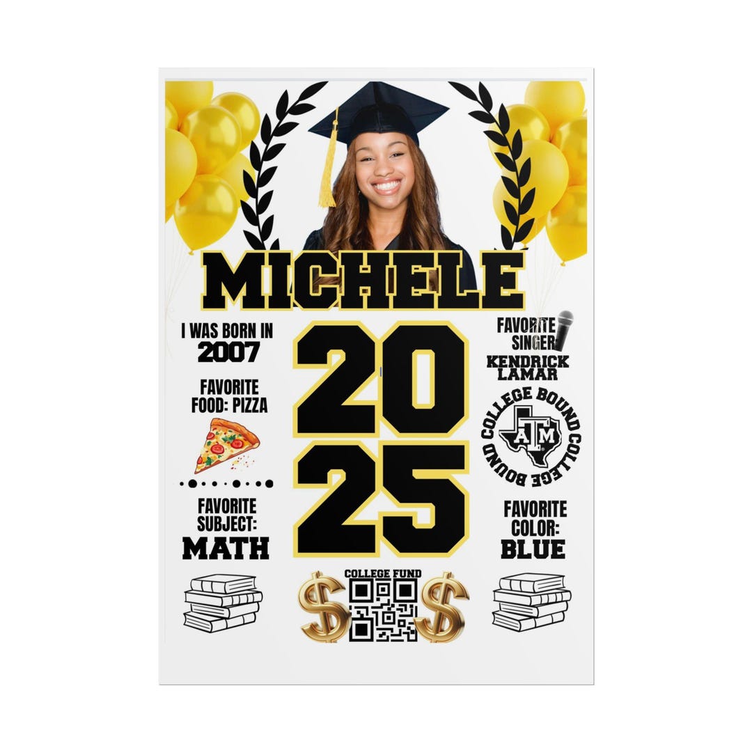 Personalized Graduation Poster, Custom Rolled Poster for Grad ...