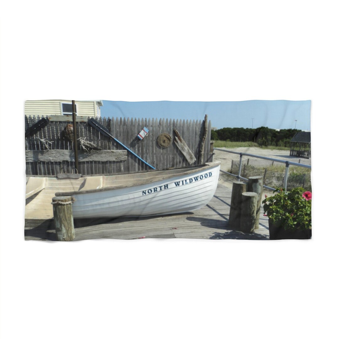 Wildwood NJ Cozy Coastal Beach Towel New Jersey Shore - Etsy